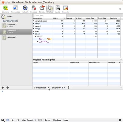 Javascript Why Doesnt My Chrome Profiler Show Proper Retaining Paths