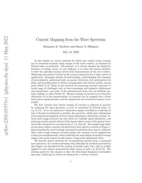 Pdf Current Mapping From The Wave Spectrum