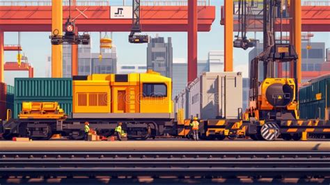 Efficient Cargo Handling At A Modern Railway Terminal Stock Image Image Of Containers