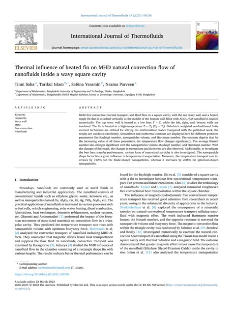 Pdf Thermal Influence Of Heated Fin On Mhd Natural Convection Flow Of Nanofluids Inside A Wavy