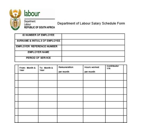 What Is Uif Salary Schedule Form