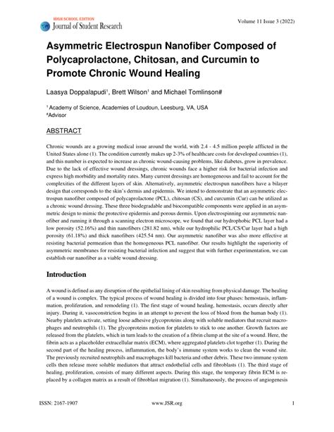 Pdf Asymmetric Electrospun Nanofiber Composed Of Polycaprolactone Chitosan And Curcumin To