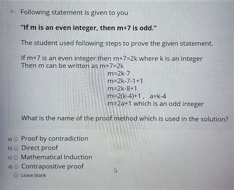 solved following statement is given to you ifm is an even integer