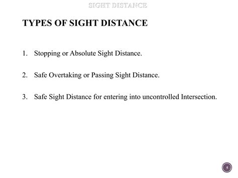 Sight Distance Stopping Sight Distance Overtaking Sight Distancepptx Auto Safety Automotive