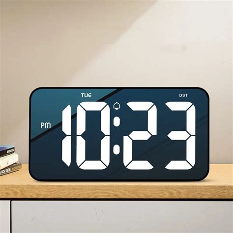 Large Digital Alarm Clock Time Calendar Switch Day Of Week Display Dst Night Mode Desktop Table