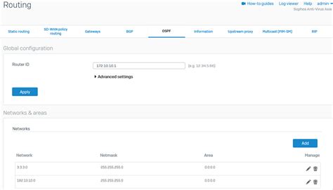 Sophos Firewall How To Configure OSPF Over RBVPN Recommended Reads Sophos Firewall Sophos