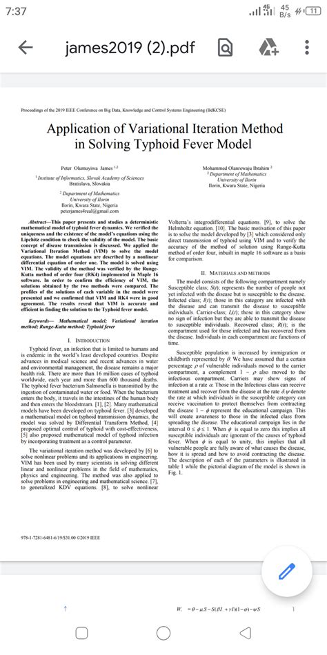 Pdf Application Of Variational Iteration Method In Solving Typhoid Fever Model