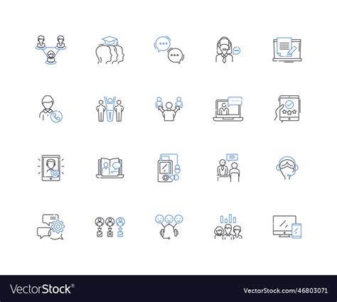 Verbalization Line Icons Collection Articulation Vector Image