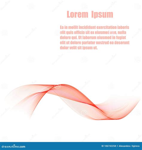 Abstract Smooth Color Wave Vector Curve Flow Red Motion Illustration