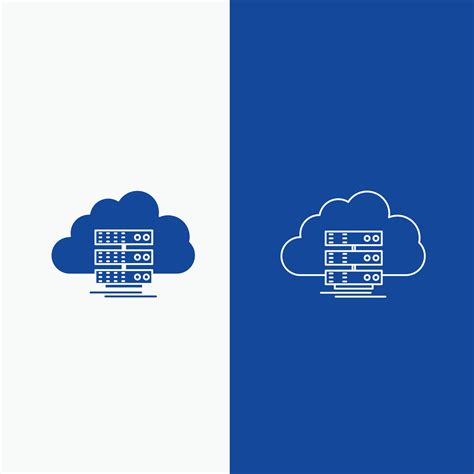 cloud storage computing data flow line and glyph web button in blue
