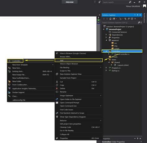 Visual Studio ile ASP NET Core MVC Projesi Oluşturma