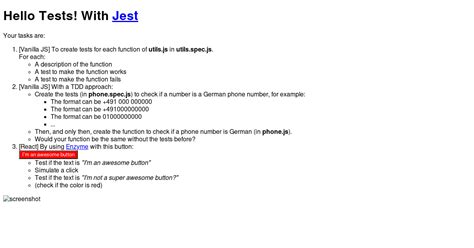 Jest Workshop Codesandbox