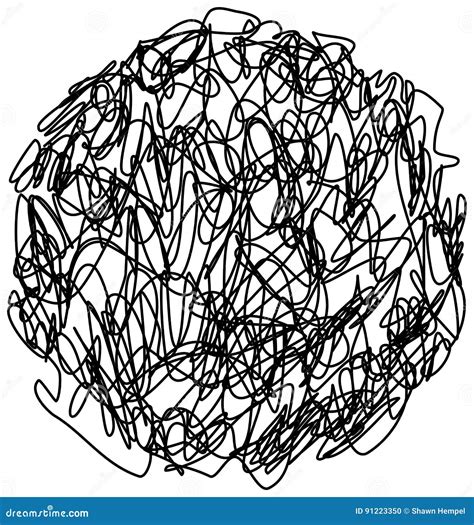 Chaotic Hand Drawn Scribble Sketch Circle Isolated Stock Illustration Illustration Of Meander