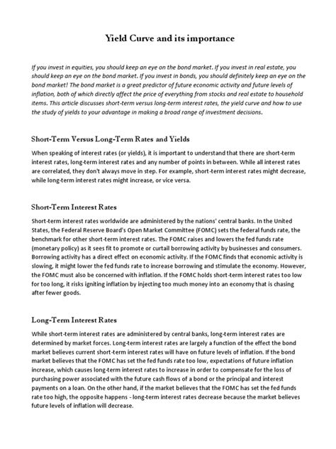 The Yield Curve As A Leading Indicator Some Practical Issues In Using