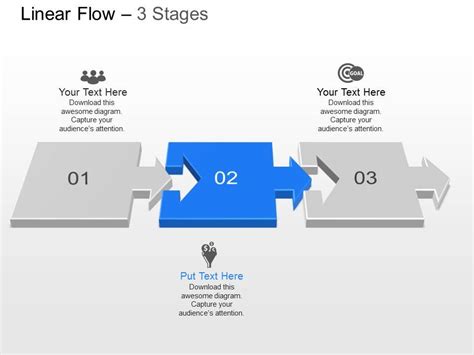Nr Three Staged Linear Arrow Process Diagram Powerpoint Template Slide Presentation Graphics