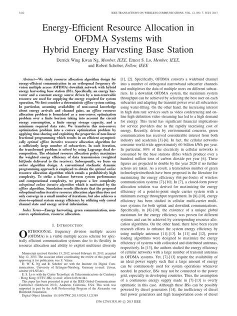 Energy Efficient Resource Allocation In Ofdma Systems With Hybrid Energy Harvesting Base Station