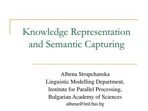 PPT Knowledge Representation And Semantic Capturing PowerPoint Presentation ID