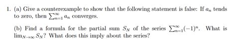 Solved A Give A Counterexample To Show That The Chegg