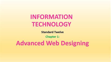 Advanced Web Designing Hsc Board 12th Std It Chapter1 Tutorial Part1