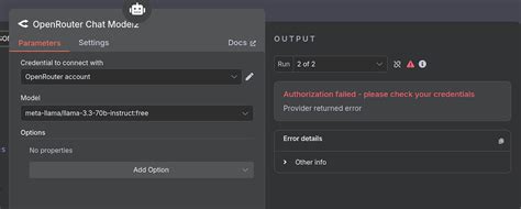 Issues Using OpenRouter Chat Model Node Provider Returned Error Workflow Failing