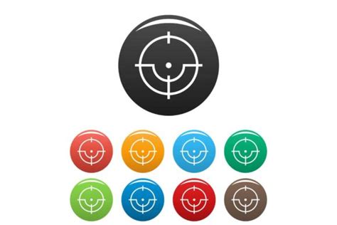 Sniper Icons Set Color Vector Graphic By Anatolir56 · Creative Fabrica