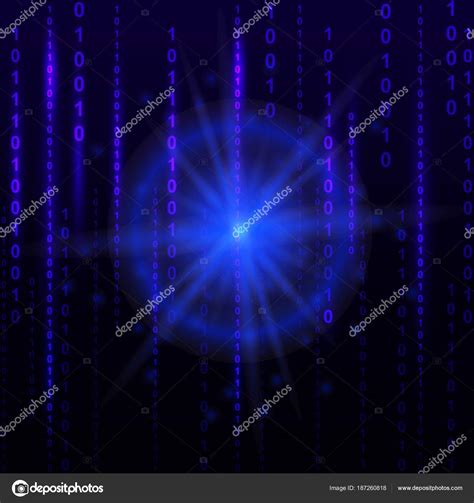 Blue Binary Computer Code Background Cyber Future Wallpaper — Stock