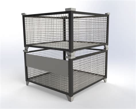 Rigid Wire Bins Industrial Wire Mesh Pallet Containers