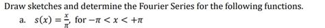 Solved Draw Sketches And Determine The Fourier Series For Chegg