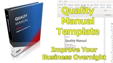 Quality Manual Template Free Free Printable