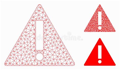 Warning Vector Mesh Wire Frame Model And Triangle Mosaic Icon Stock Vector Illustration Of