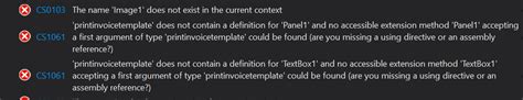 Error The Name Does Not Exist In The Current Context Microsoft Qanda