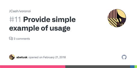 provide simple example of usage · issue 11 · jcash voronoi · github