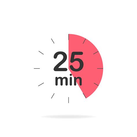 25 minutos Temporizador cronógrafo símbolo en plano estilo editable