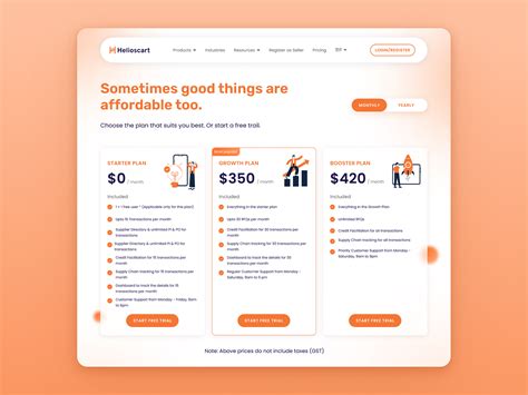 pricing page ui by procreator global ui ux design agency on dribbble