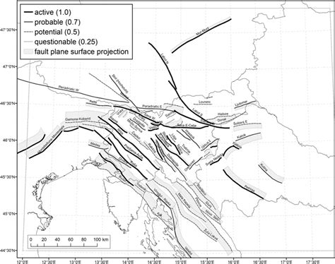 Seismogenic Fault F Source Model Fault Traces And Fault Plane Download Scientific Diagram
