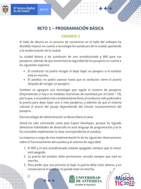 Reto 1 Variante 3 Pdf Programación Constructor Programación
