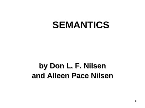 Pdf Semantics A New Outline