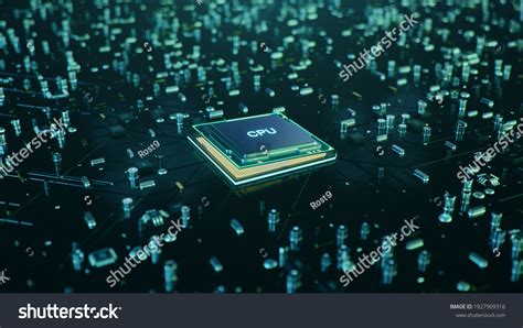 Technological Background Cpu Circuit Board Flying Stock Illustration Shutterstock