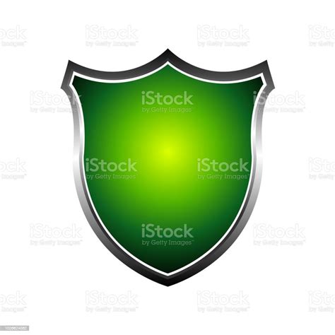 3d 녹색 방패를 금속 벡터 일러스트 레이 션 흰색 배경에 고립 0명에 대한 스톡 벡터 아트 및 기타 이미지 0명 긁힌 금속 Istock