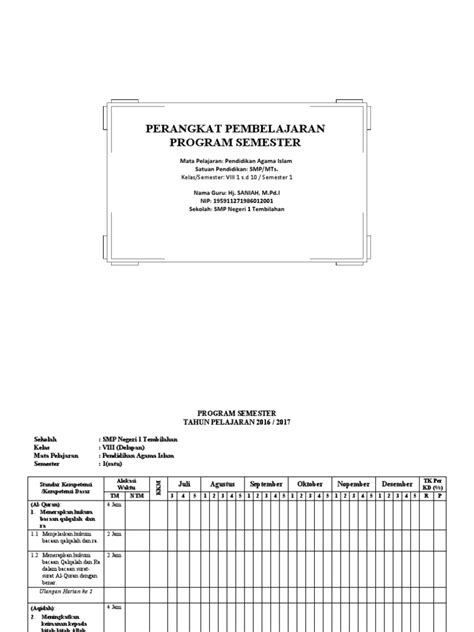 Program Semester Kls Viii Pdf