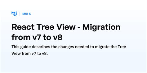React Tree View Migration From V7 To V8 Mui X