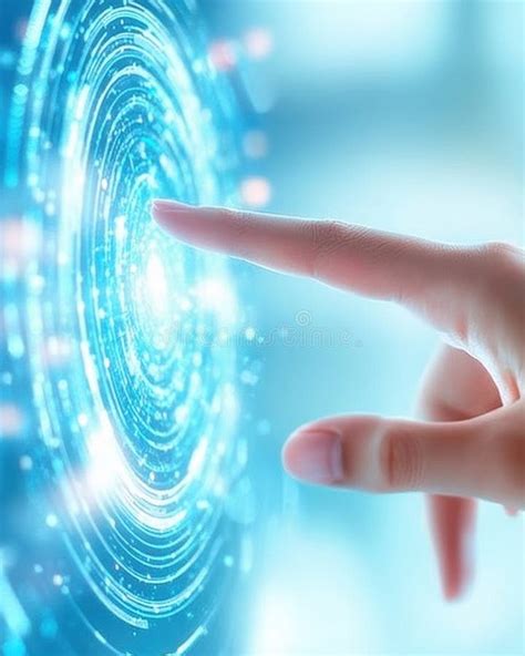 Woman Interacting With Futuristic Digital Display In A Tech Inspired