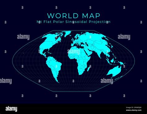 Map Of The World Mcbryde Thomas Flat Polar Sinusoidal Equal Area Projection Futuristic