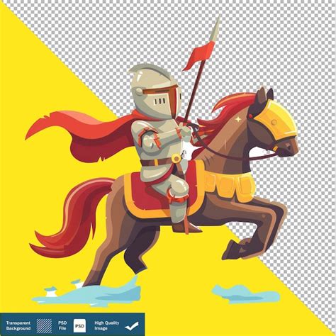 Premium Psd Cute Knights Jousting In Tournament Cartoon Vector
