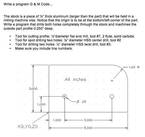 Solved Write A Program G M Code The Stock Is A Piece Of Chegg