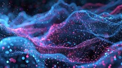 Premium Photo Abstract Background Featuring Interconnected Blue Points Resembling Cyber