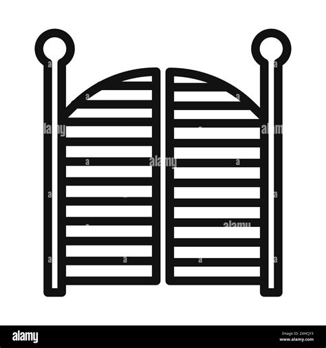 Saloon Door Icon Vector Symbol Or Sign Set Collection In Black And