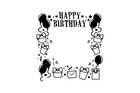Birthday Border Black And White