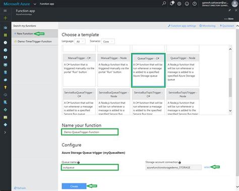 Azure Function Binding With Azure Queue And Azure Table