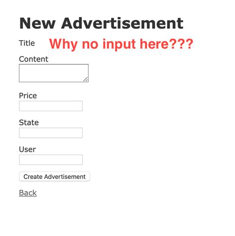 Ruby Why Am I Missing An Input In A Form After Scaffolding In Rails
